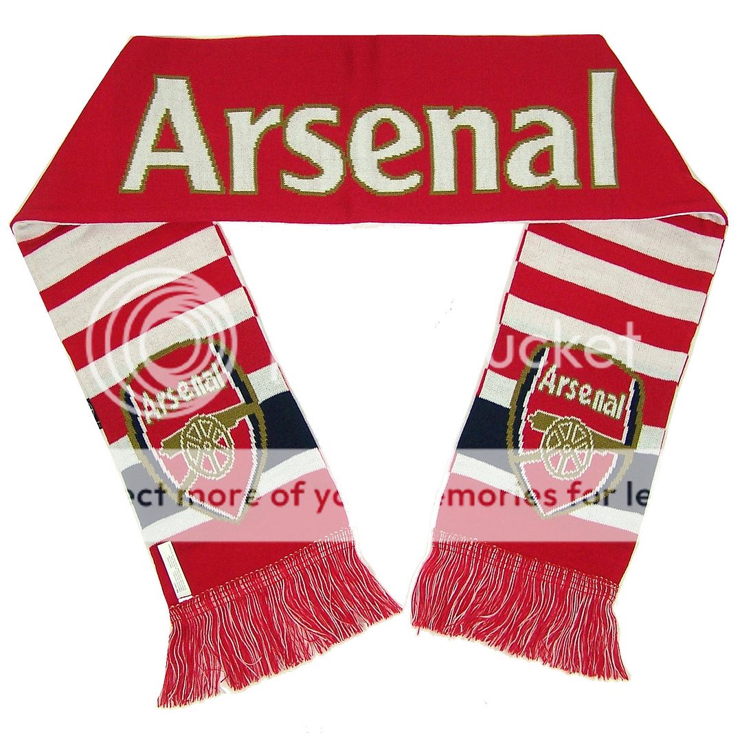 Arsenal FC Football Club Soccer Official Logo Reversible Soccer Scarf ...