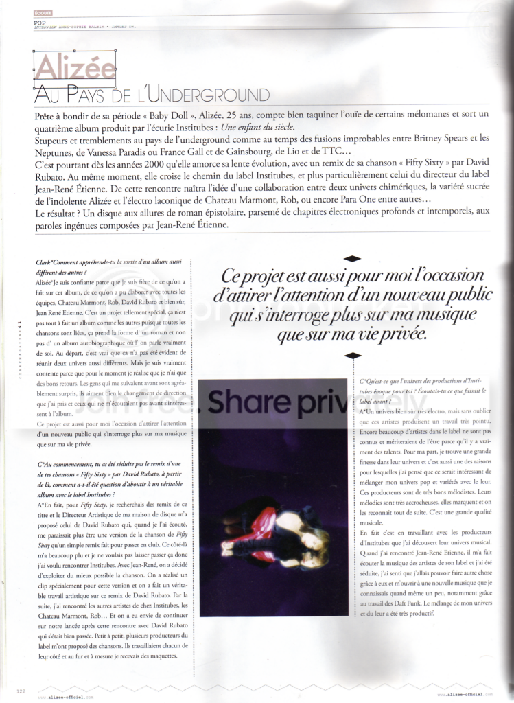 Alizée en la revista Clark Magazine | Alizeeluis's Blog